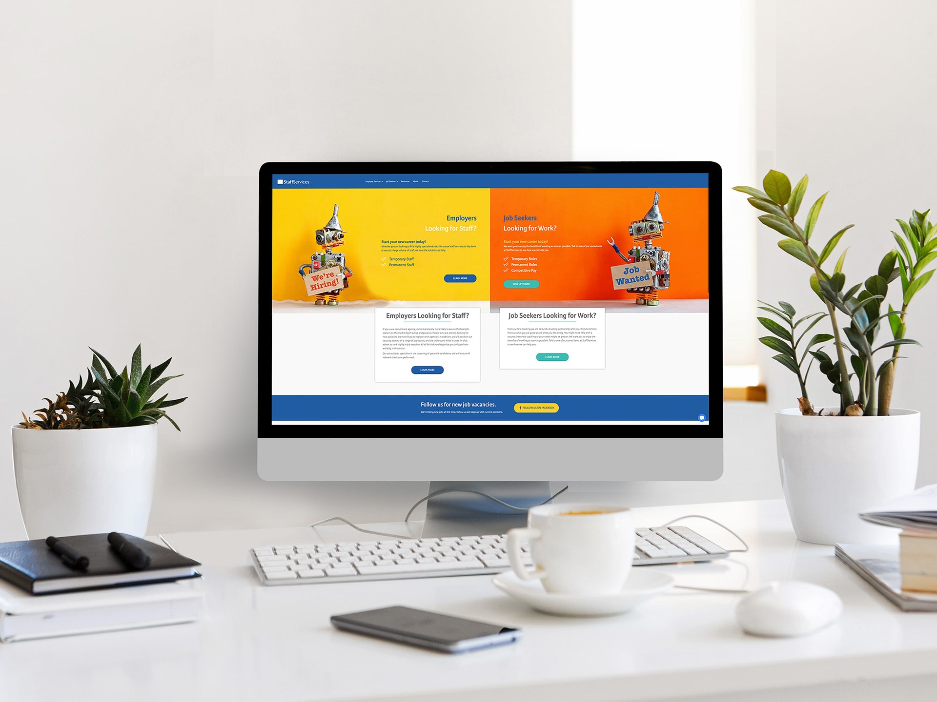 StaffServices Website Design by Yellow Design